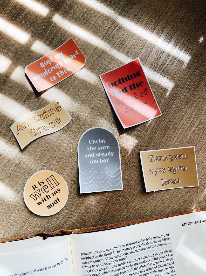 Christian Hymns Set of 6 - Waterproof Sticker (decal) for Your Laptop ...