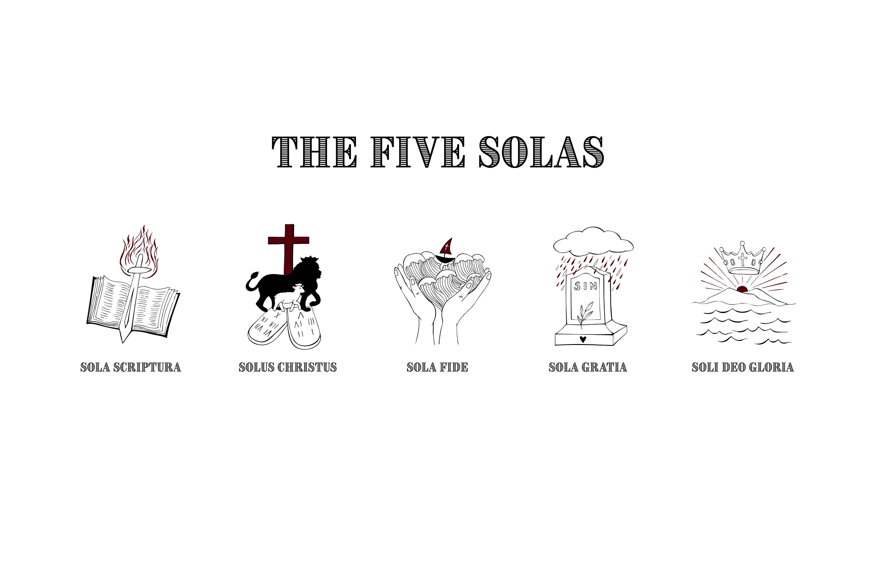 The Five Solas Illustration Art Print: Reformed Theology (digital Download) - Etsy