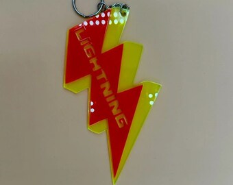 Neon Acrylic Lightning Bolt Keychain, Great Gift Idea, Fun Vibe, Splash ...