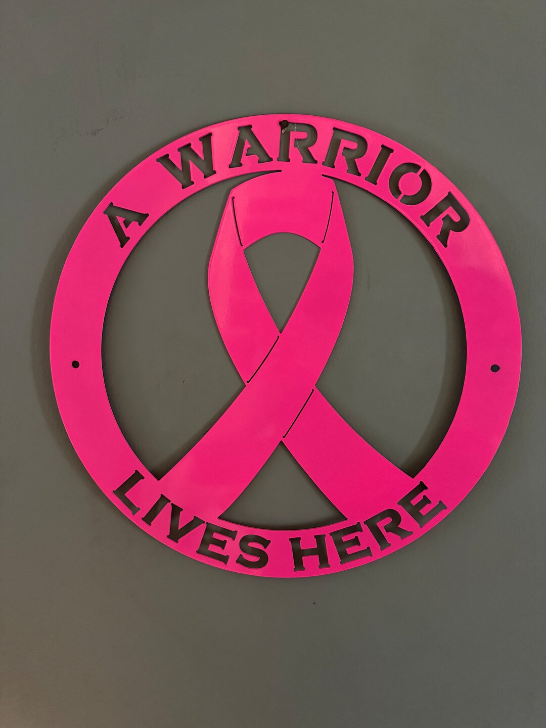 Breast Cancer Warrior Lives Here Metal Sign - Etsy