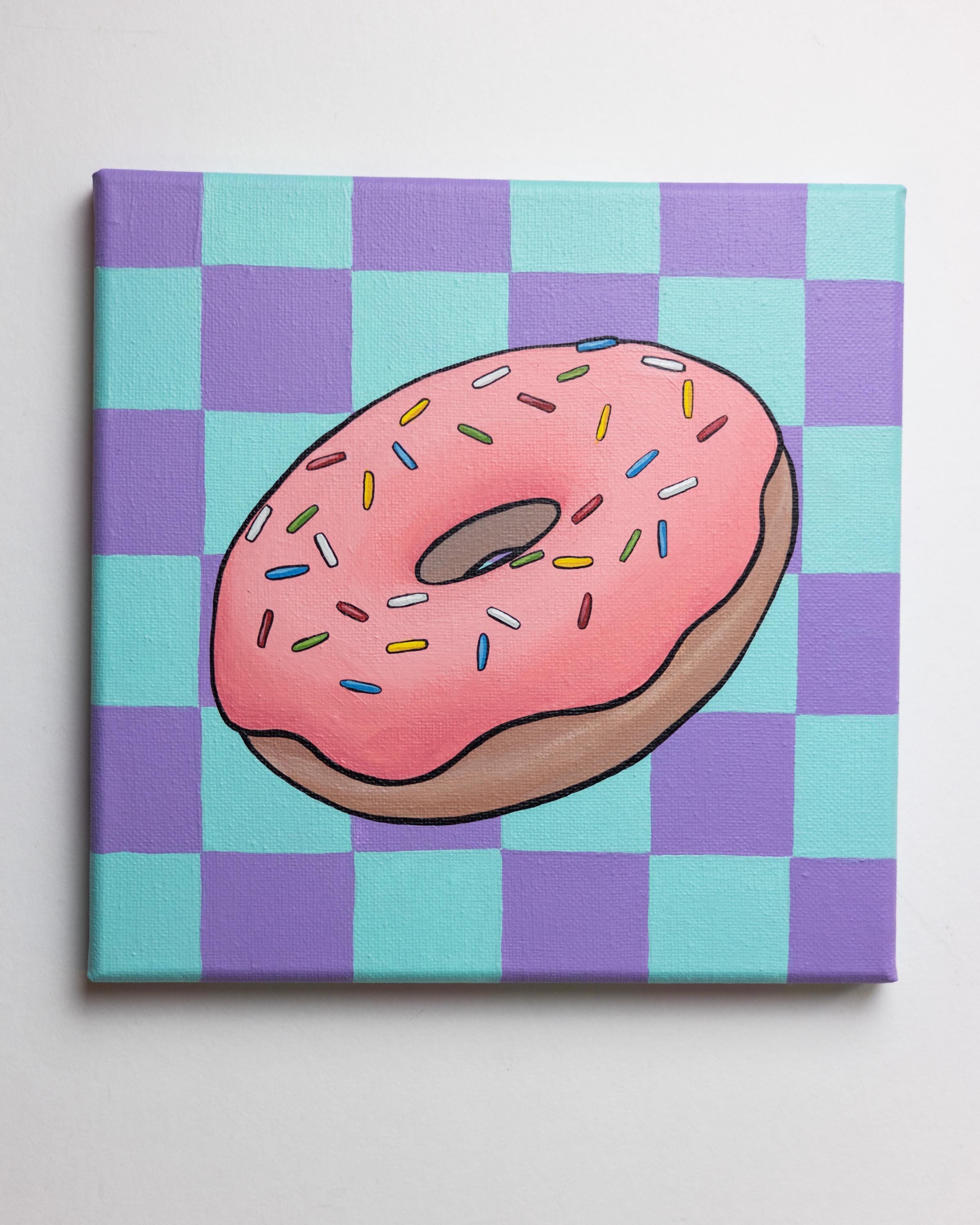 Mmm Donut | 8x8 Original Acrylic Painting on Stretched Canvas - Etsy