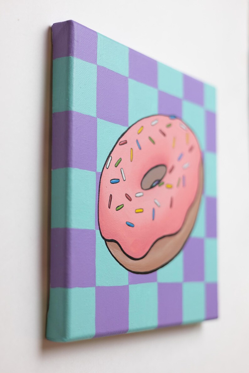 Mmm Donut | 8x8 Original Acrylic Painting on Stretched Canvas - Etsy