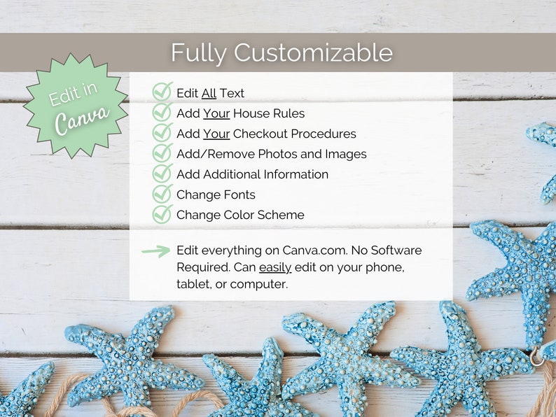 Vacation Rental Signs PRINTABLE BUNDLE Fresh Green Modern - Etsy