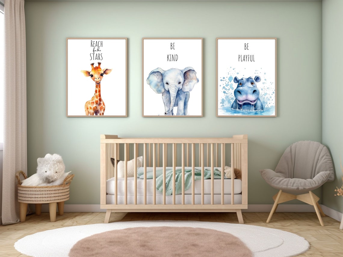 Digital Download Safari Nursery Prints - Positive Affirmations - Cute ...
