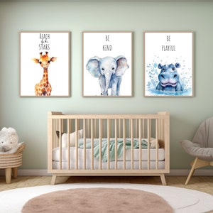 Digital Download Safari Nursery Prints - Positive Affirmations - Cute ...