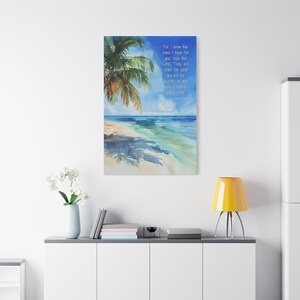 Tropical Beach Scene Canvas Print - Jeremiah 29:11 Scripture Art ...
