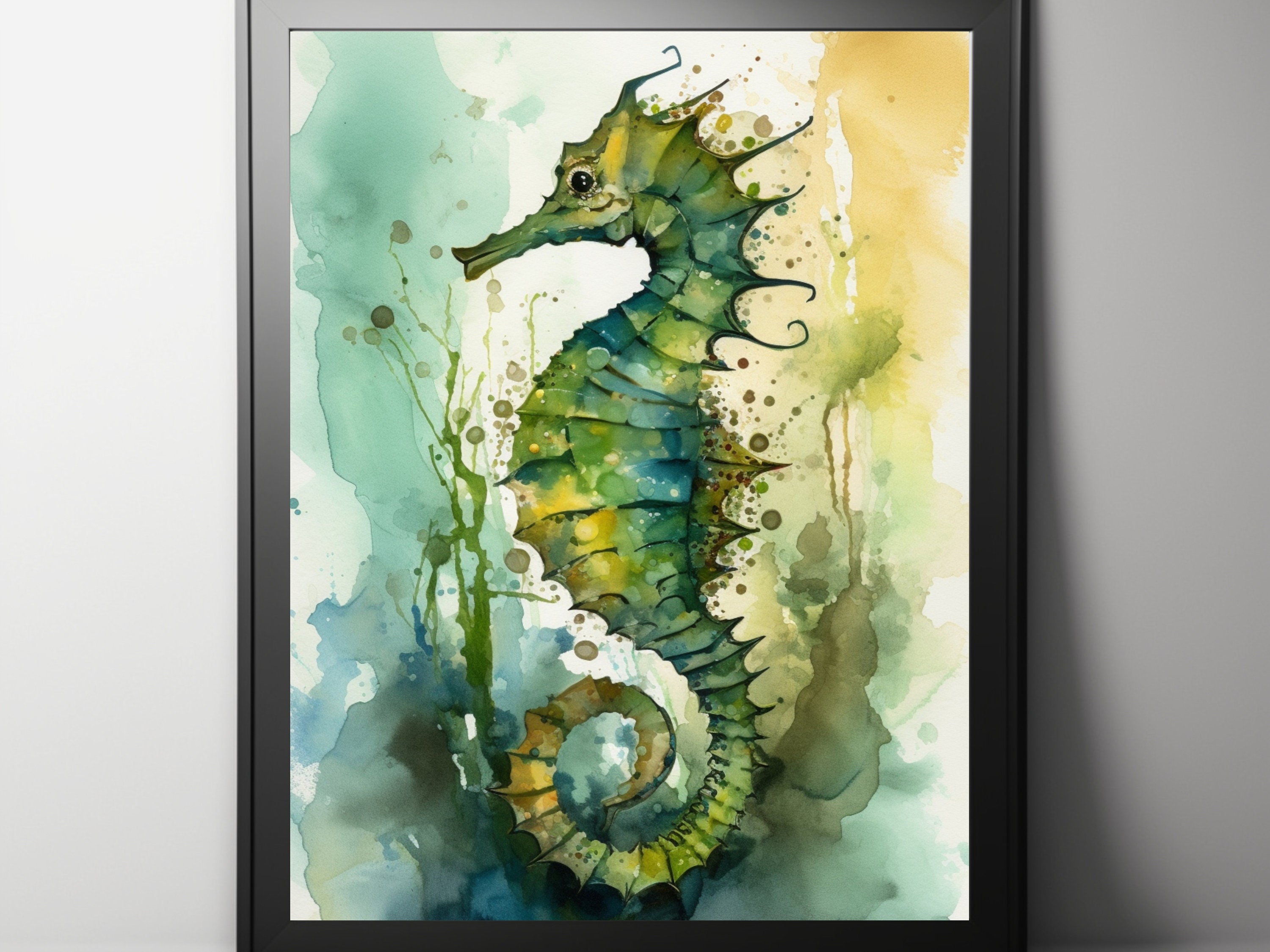 Seahorse Watercolor Painting Digital Download Instant Printable Art for ...