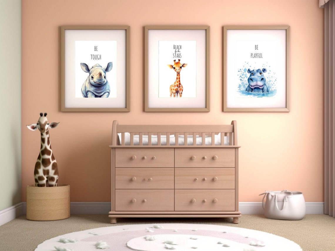 Digital Download Safari Nursery Prints - Positive Affirmations - Cute ...