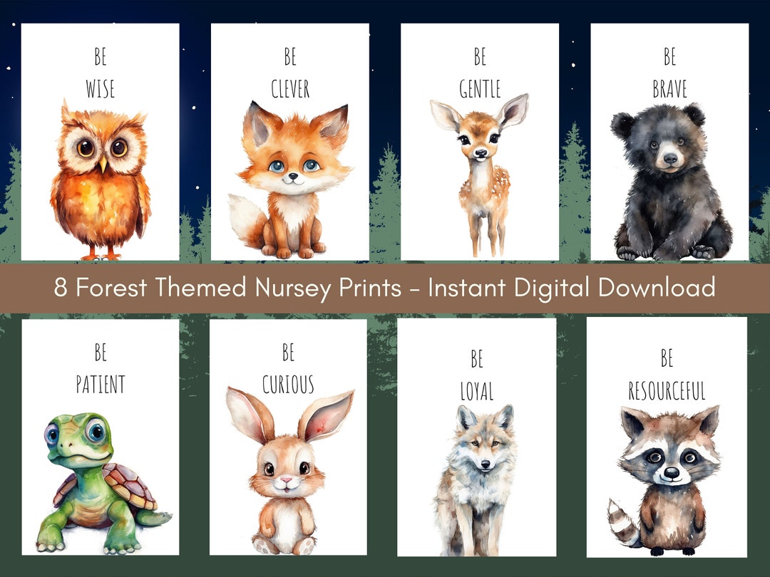 Digital Download Woodland Nursery Prints - Positive Affirmations - Baby ...