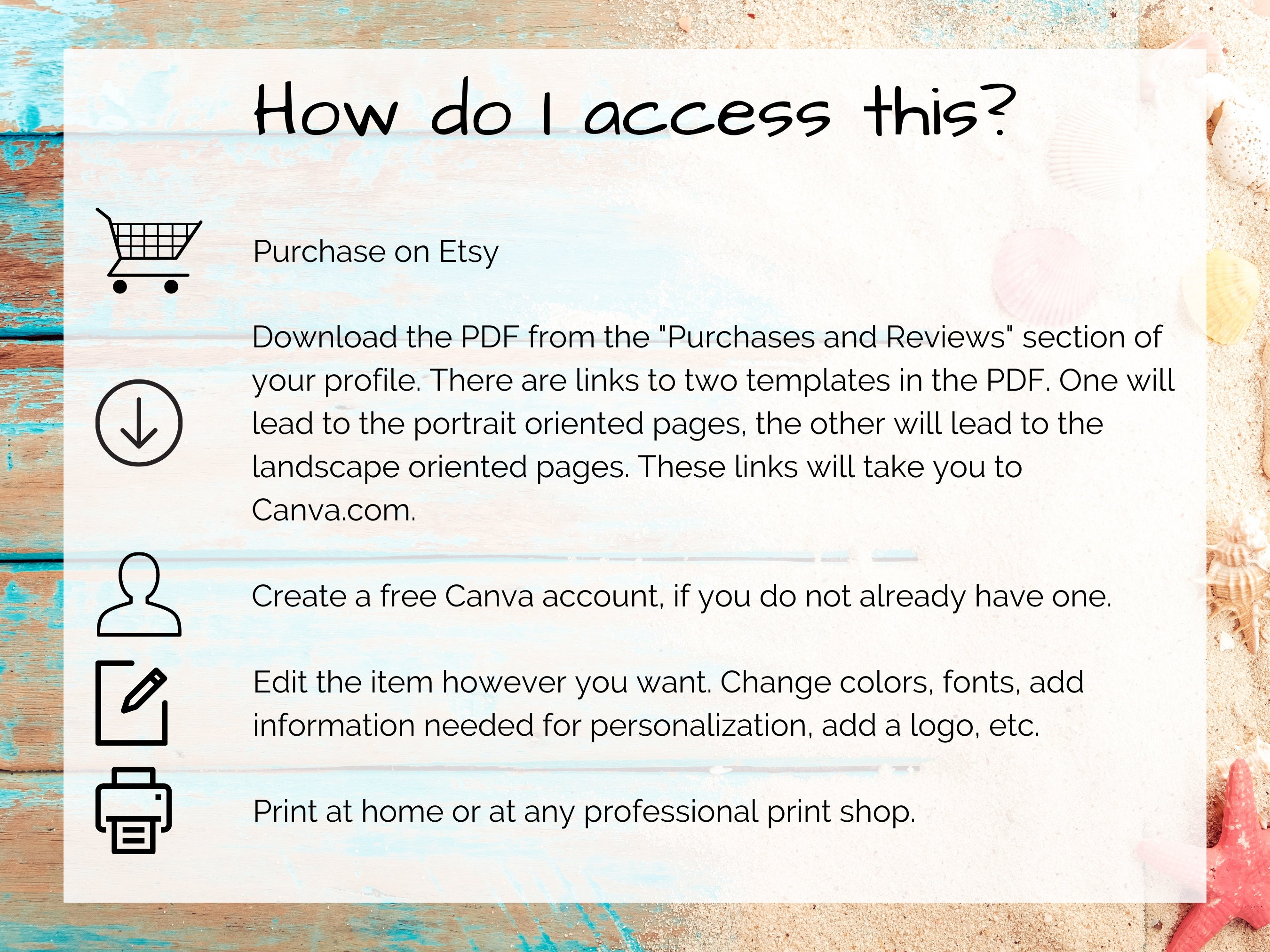 Vacation Rental Signs PRINTABLE BUNDLE Blue Beach House Theme Minimal ...