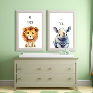 Digital Download Safari Nursery Prints - Positive Affirmations - Cute ...