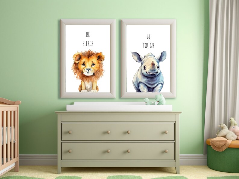 Digital Download Safari Nursery Prints Positive Affirmations Cute ...