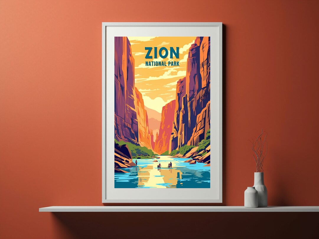 Vintage Style Zion National Park Poster Retro Travel Poster Zion ...