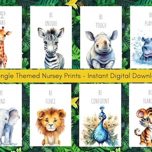 Digital Download Safari Nursery Prints - Positive Affirmations - Cute ...