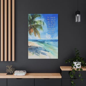 Tropical Beach Scene Canvas Print - Jeremiah 29:11 Scripture Art ...
