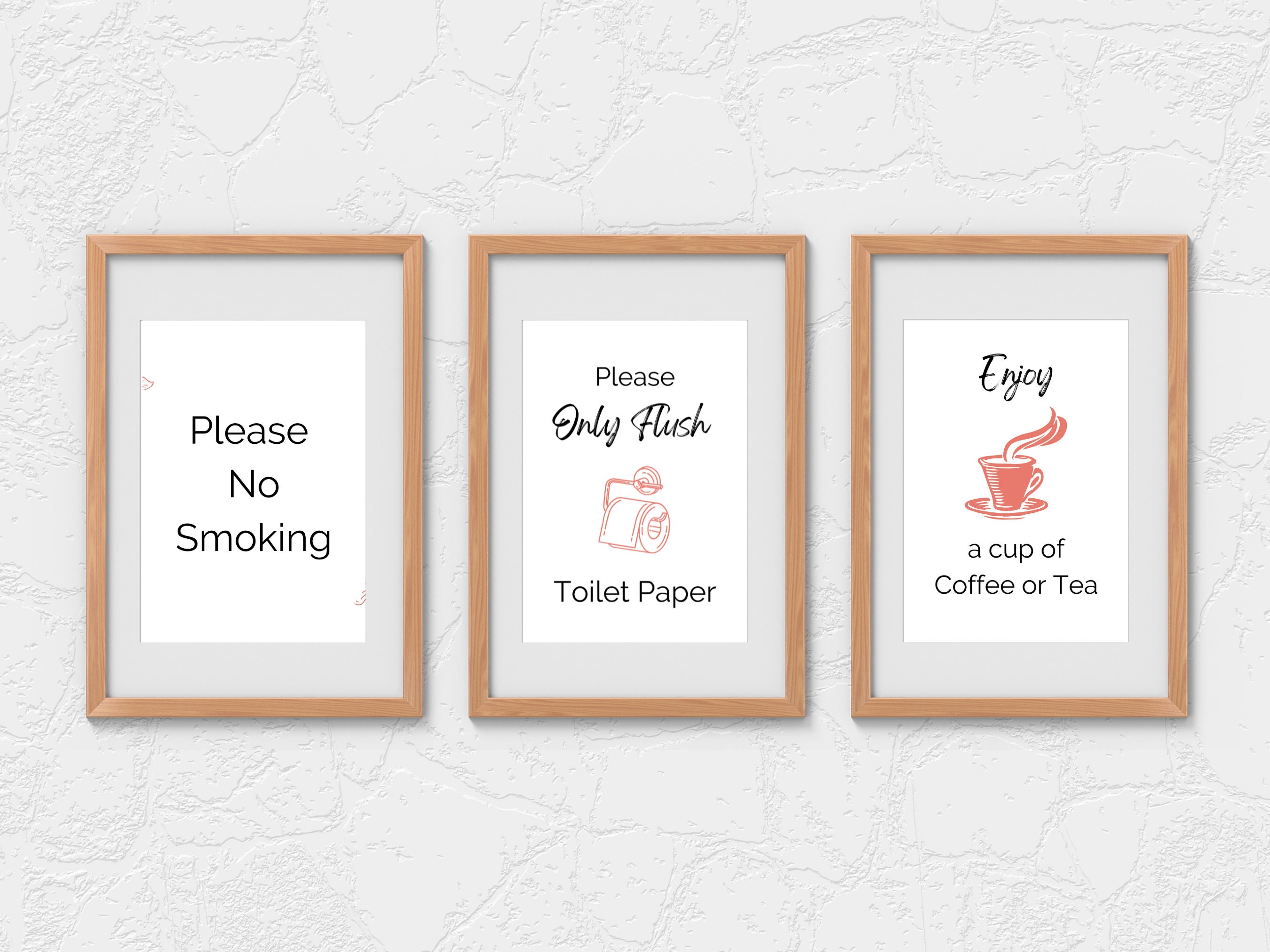 Vacation Rental Signs PRINTABLE BUNDLE Coral Beach House Theme Minimal ...