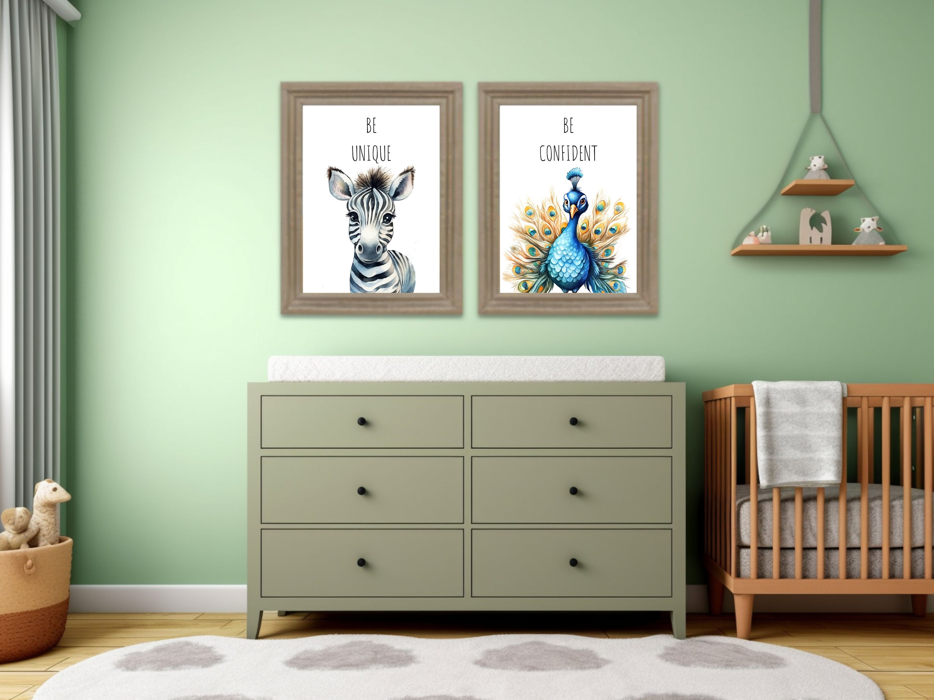 Digital Download Safari Nursery Prints - Positive Affirmations - Cute ...