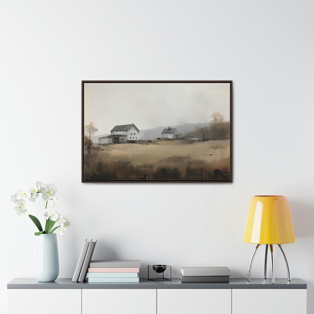 Old AMISH FARM Gallery Wrapped and Framed Canvas Print of Amish Farm ...