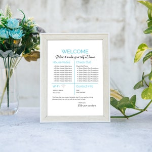 Vacation Rental Signs PRINTABLE BUNDLE Blue Beach House Theme Minimal ...
