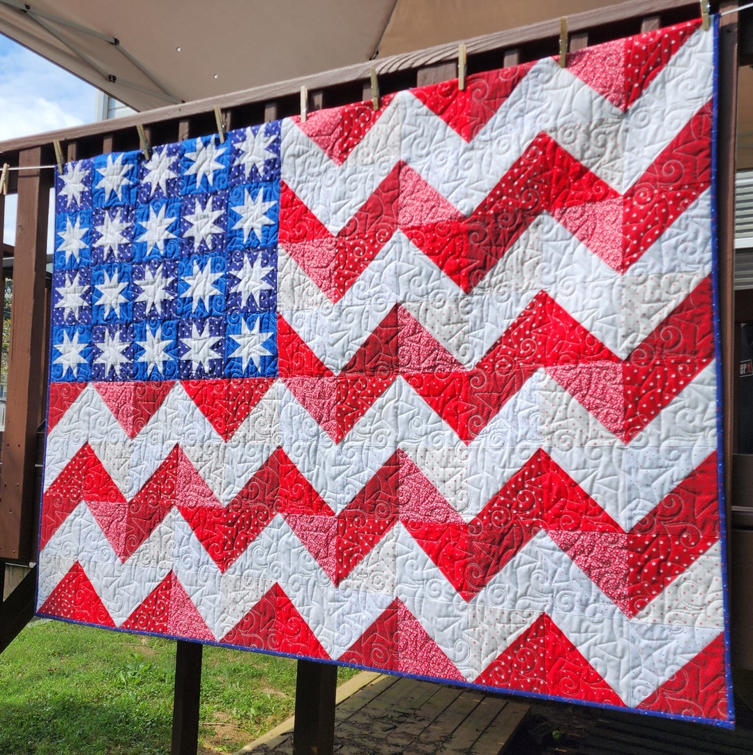 Strippy Stars Chevron Flag - Etsy