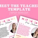 Meet the Teacher Template in Pink Yellow,editable Meet the Teacher ...