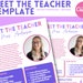 Meet the Teacher Template in Pink Yellow,editable Meet the Teacher ...