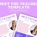 Meet the Teacher Template in Pink Yellow,editable Meet the Teacher ...
