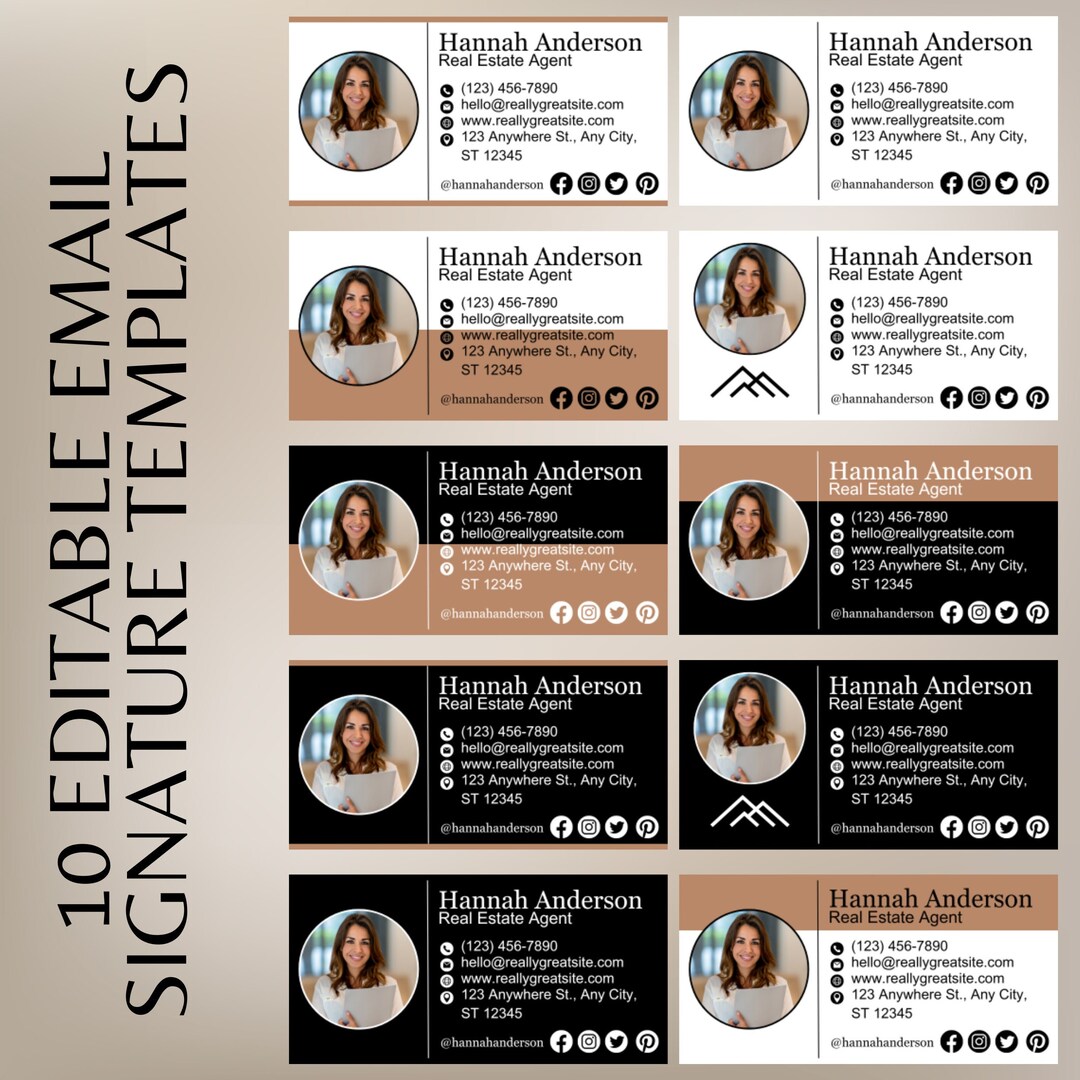 Email Signature Template for Real Estate Email Marketing | Editable ...