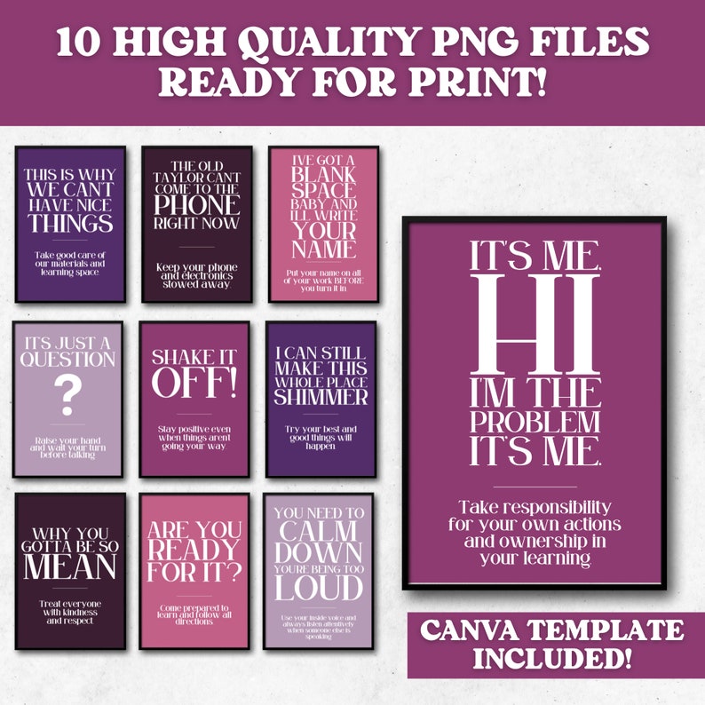 Swifty Classroom Rule Poster Decor Taylor Swift Inspired - Etsy