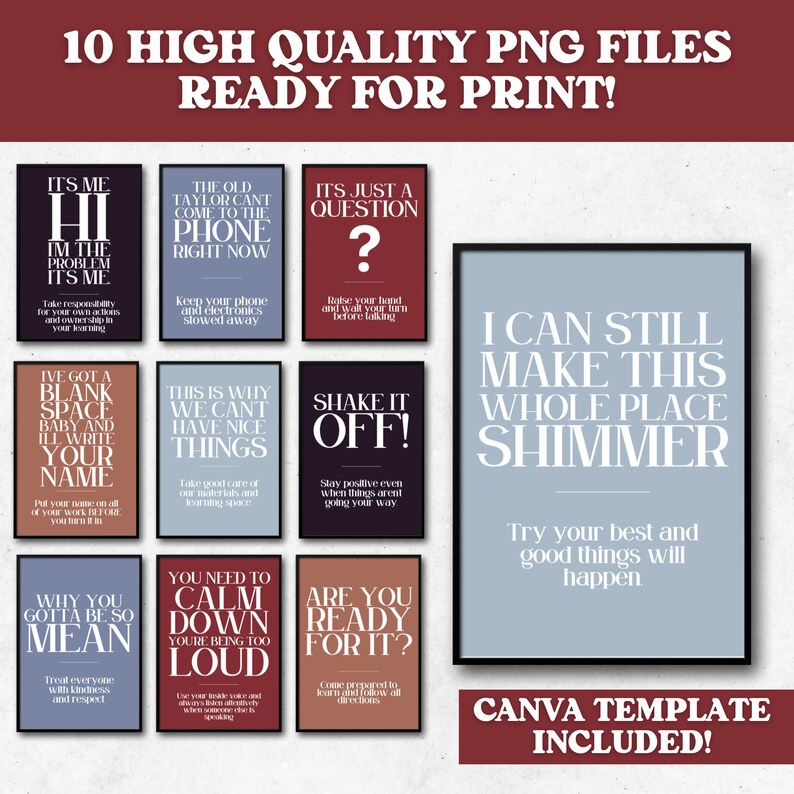 Swifty Classroom Rule Poster Decor Taylor Swift Inspired - Etsy