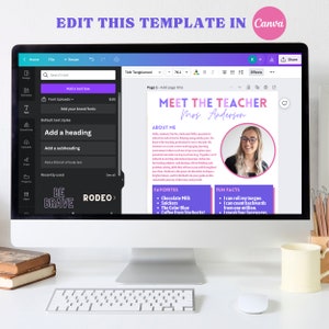 Meet the Teacher Template in Pink Yellow,editable Meet the Teacher ...