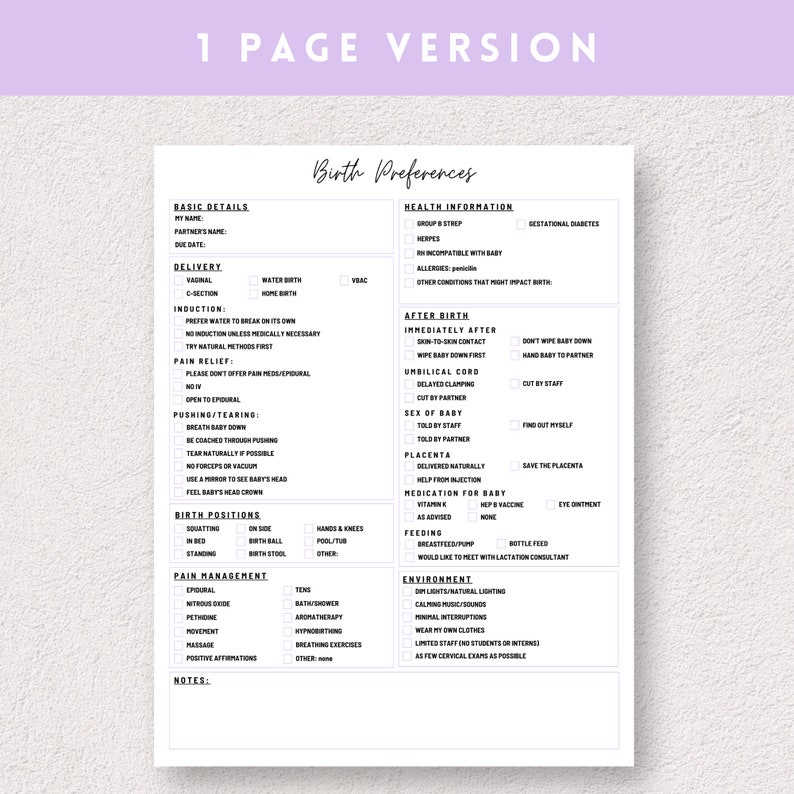 Birth Plan Template Editable Birth Plan Template Printable - Etsy Birth Plan Template Editable Birth Plan Template Printable - Etsy