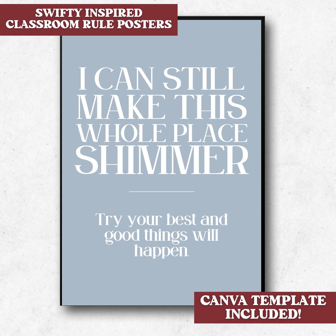 Swifty Classroom Rule Poster Decor Taylor Swift Inspired Classroom ...