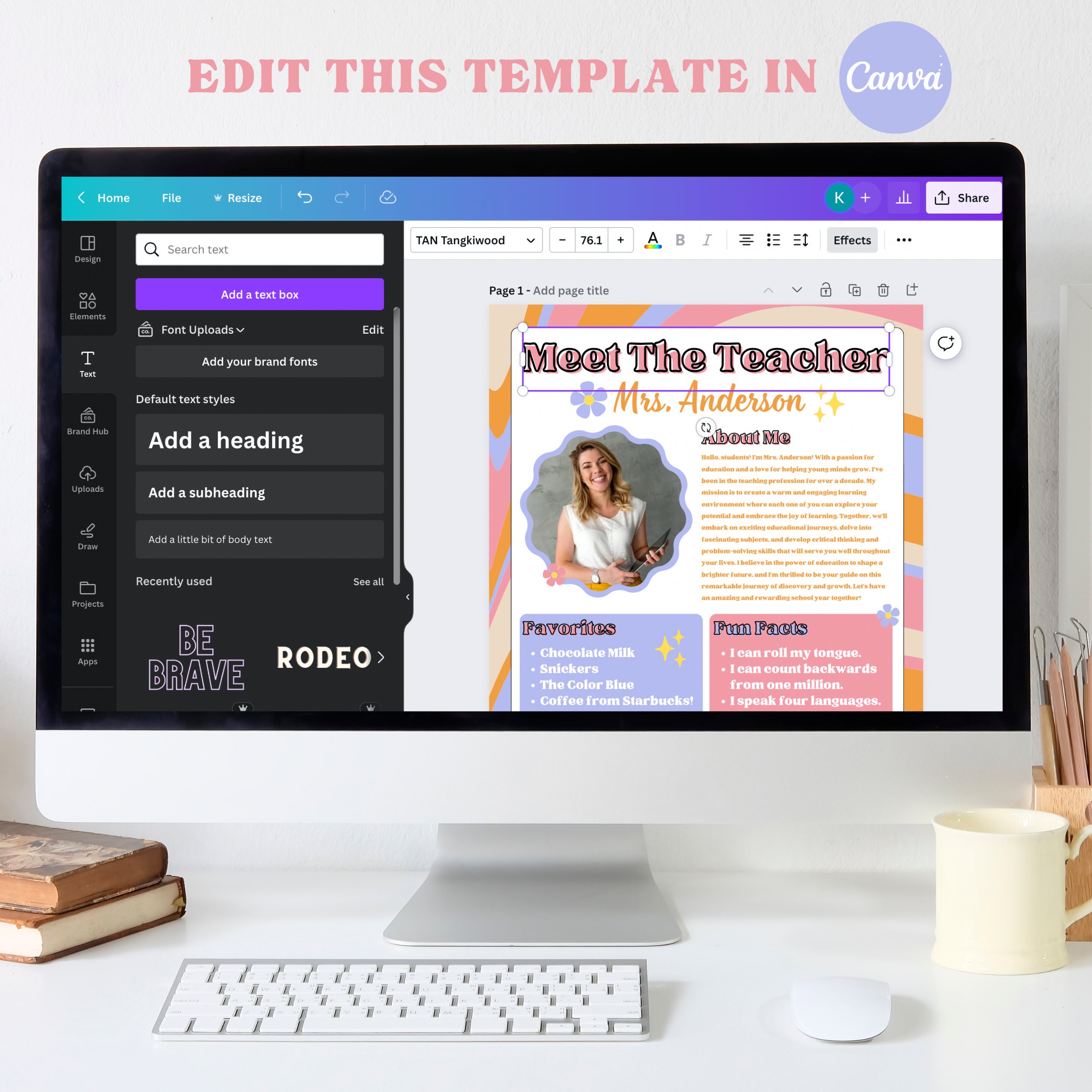 Meet the Teacher Template in Retro Pastel, Editable Meet the Teacher ...
