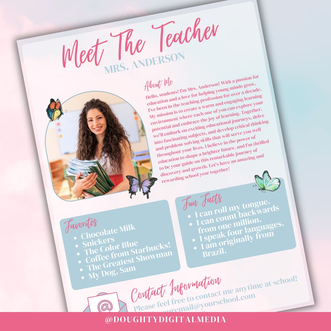 Swiftie Inspired Meet the Teacher Template, Teacher Template, Back to ...