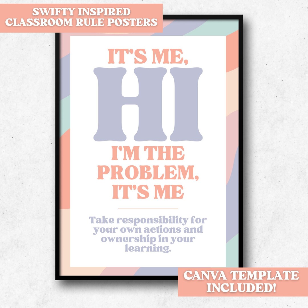 Swifty Classroom Rule Poster Decor | Taylor Swift Inspired Classroom ...
