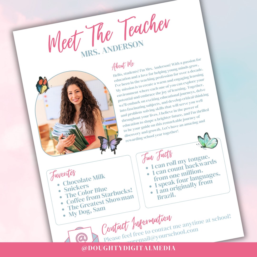 Swiftie Inspired Meet the Teacher Template, Teacher Template, Back to ...