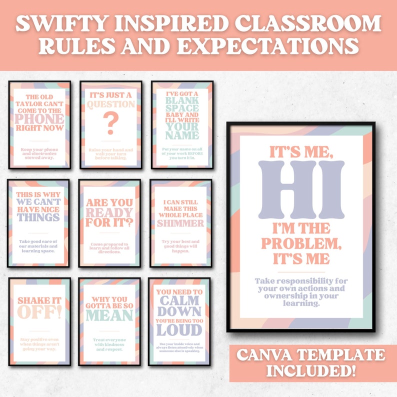 Swifty Classroom Rule Poster Decor Taylor Swift Inspired Classroom ...