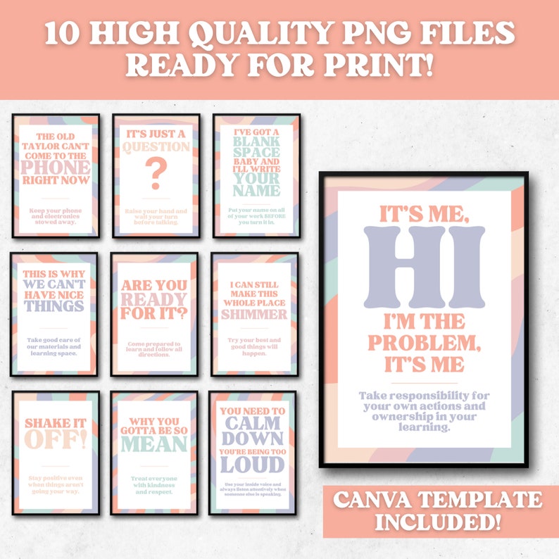 Swifty Classroom Rule Poster Decor Taylor Swift Inspired Classroom ...