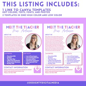 Meet the Teacher Template in Pink Yellow,editable Meet the Teacher ...