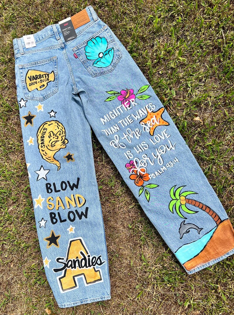 Senior Jeans-homecoming-senior Pants- Hand Painted-custom Jeans-senior ...