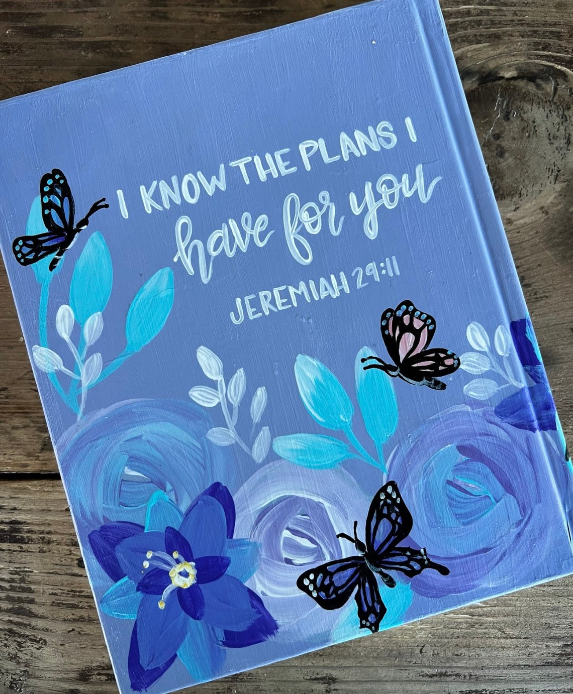 Hand Painted Floral and Butterfly Bible Cover - Etsy