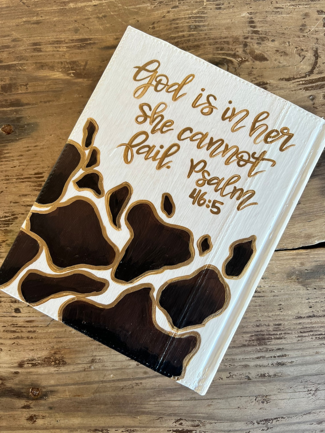 Hand Painted Cow Print Bible - Etsy