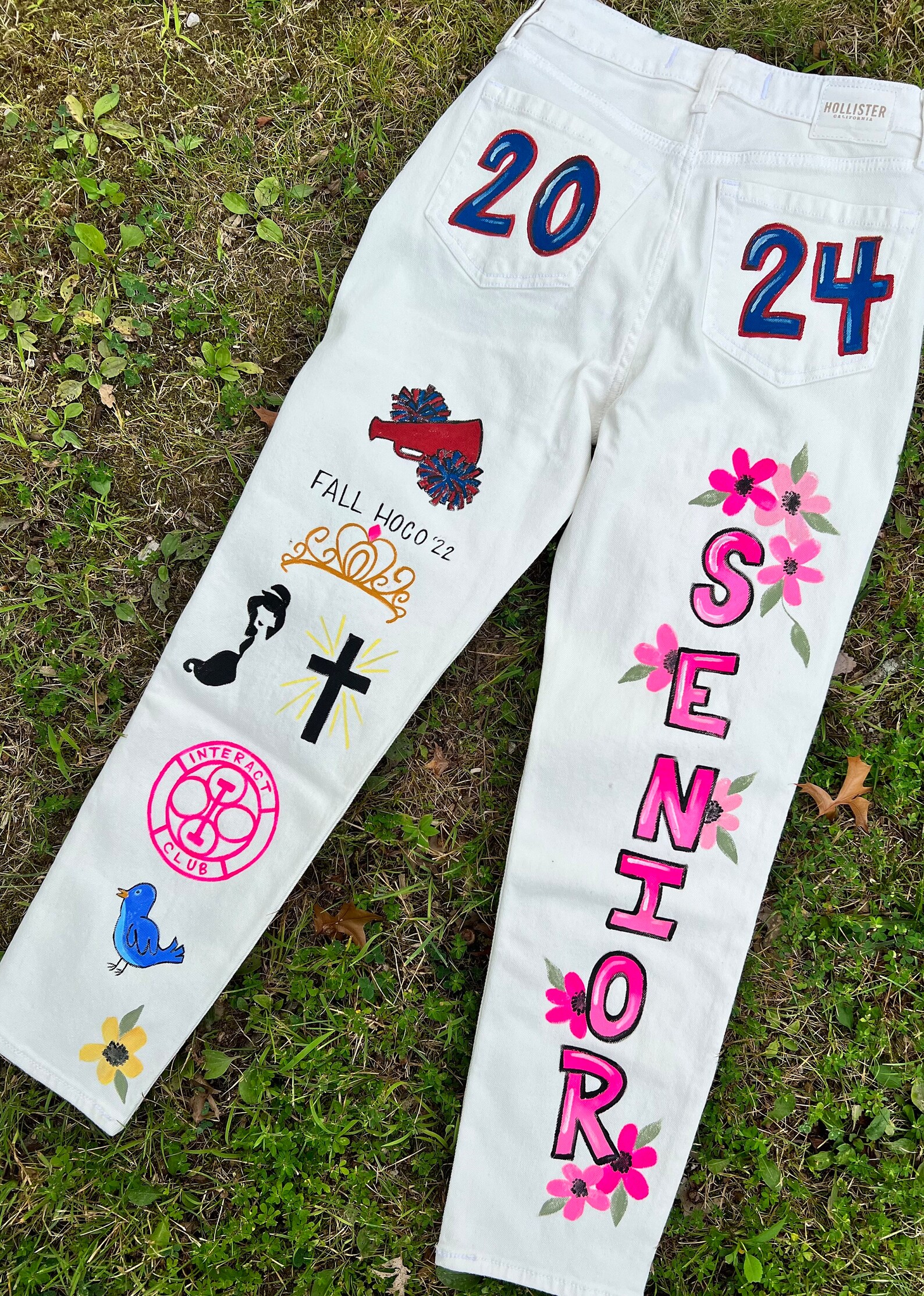 Senior Jeans-homecoming-senior Pants Hand Painted-custom Jeans-senior ...