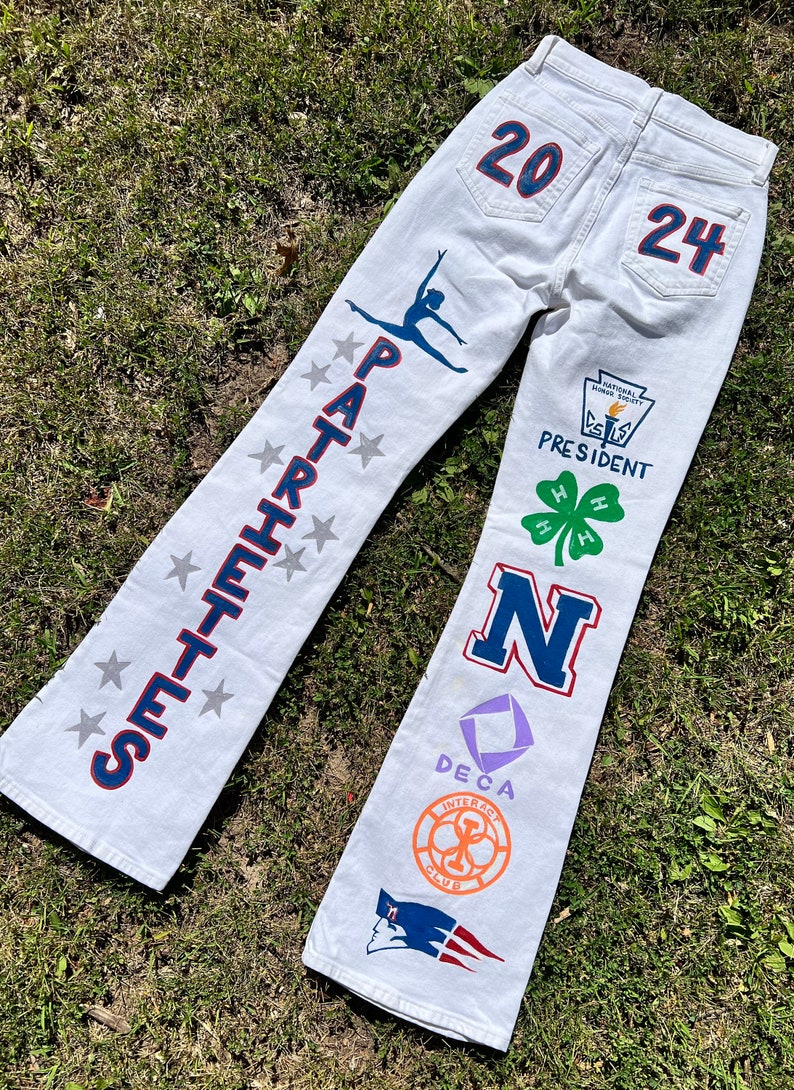 Senior Jeans-homecoming-senior Pants Hand Painted-custom Jeans-senior ...