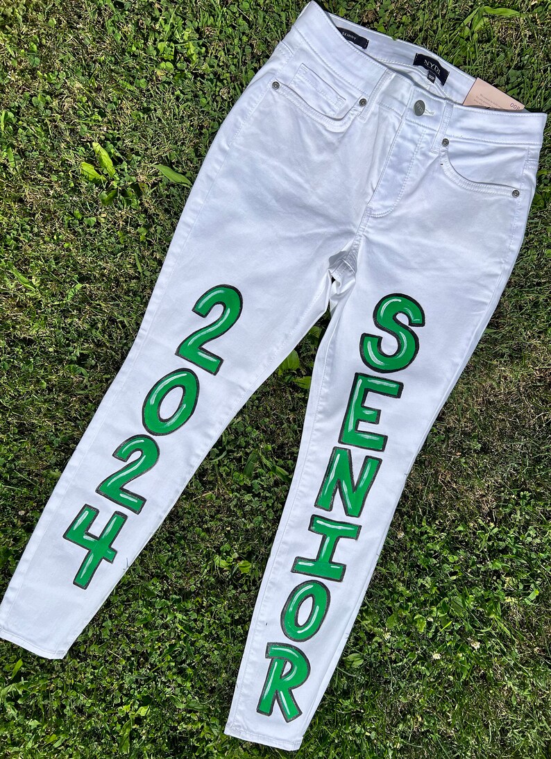Senior Jeans-homecoming-senior Pants Hand Painted-custom Jeans-senior ...