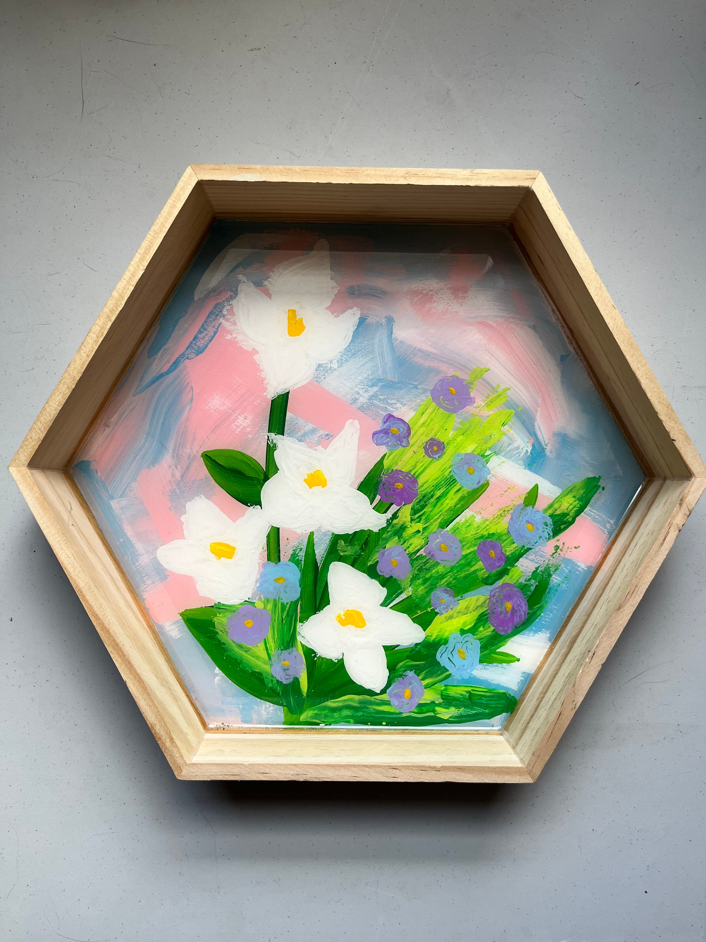 Flora Inspired Tray, Floral Art, Flower Decor, Flower Tray, Decorative ...