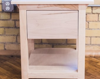 3-drawer Night Stands Solid Maple Soft Close Night Stand Unfinished 3 ...