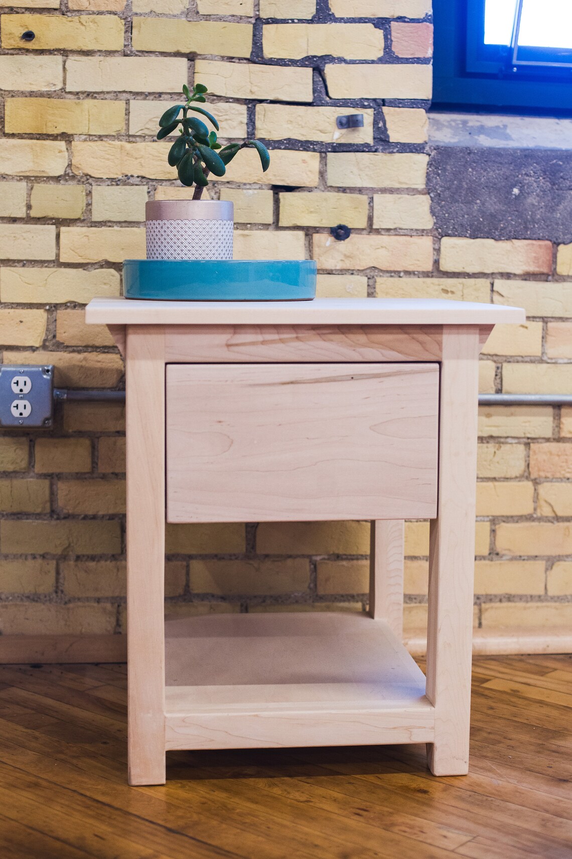 1 Drawer Nightstand | Solid Maple Soft Close Night Stand | Unfinished 1 ...