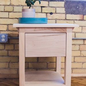 1 Drawer Nightstand | Solid Maple Soft Close Night Stand | Unfinished 1 ...